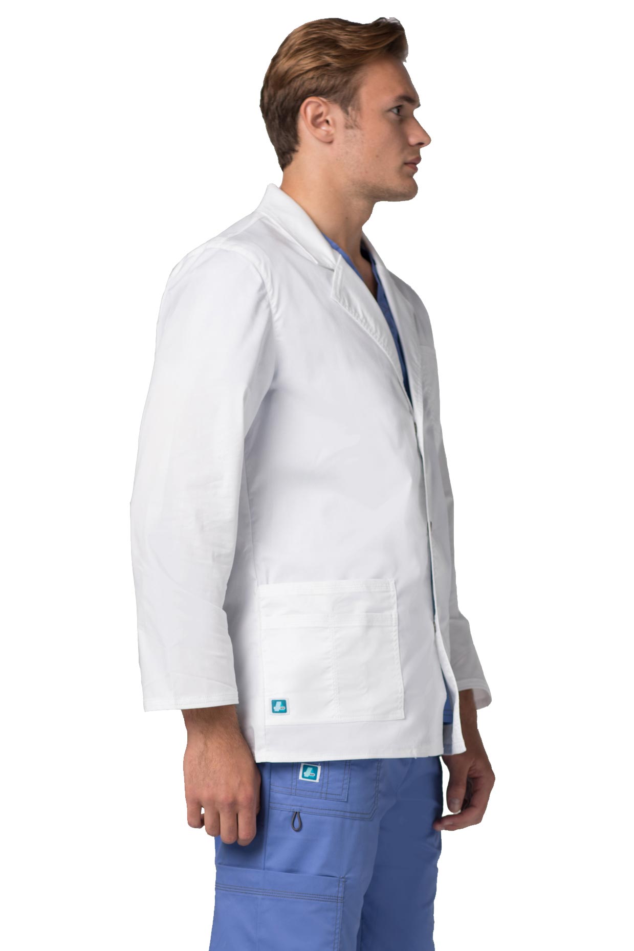 ADAR Pop-Stretch Mens 31″ Snap Front Lab Coat – Best Quality Medical ...